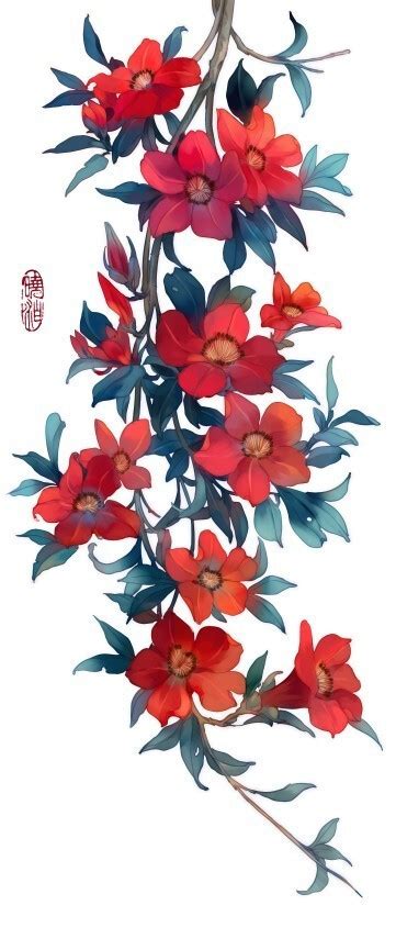 晓泊插画 植物 花卉 杜鹃 堆糖美图壁纸兴趣社区