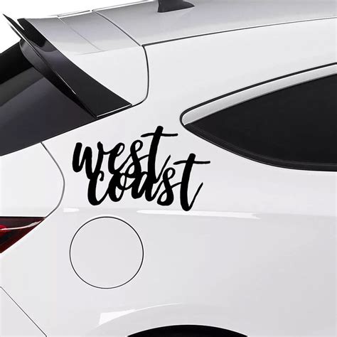 웨스트 코스트 다이 컷 비닐 데칼 자동차 스티커 방수 자동차 장식 자동차 바디 범퍼 후면 창 노트북 크기 선택 S60697 외관 액세서리