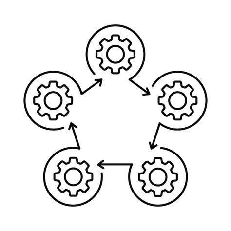 Premium Vector Workflow Process Icon In Flat Style Gear Cog Wheel