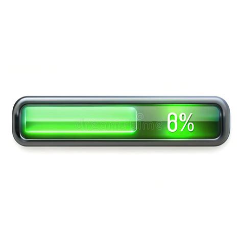 Floating Glowing Progress Bar With Animated Percentage Increase Stock