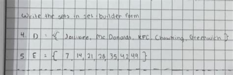 Write The Sets In Set Builder Form 4 D StudyX