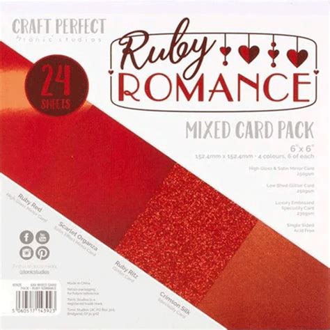 Ruby Romance Mixed Card Sheets 6 X 6 24