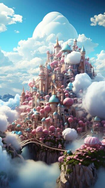 Premium Photo Pastel Light Candy Land On Clouds Uhd Wallpaper