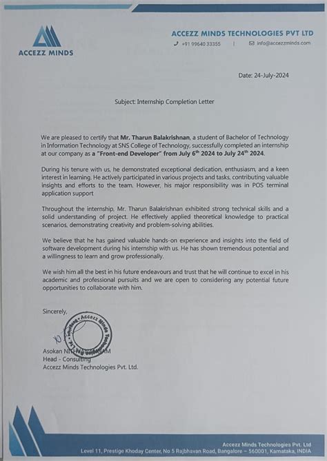 Tharun Balakrishnan On Linkedin 🎉 Wrapping Up An Incredible Internship Experience 🎉 I Am