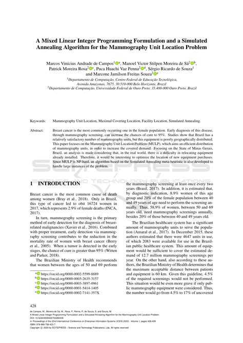 Pdf A Mixed Linear Integer Programming Formulation And A Simulated