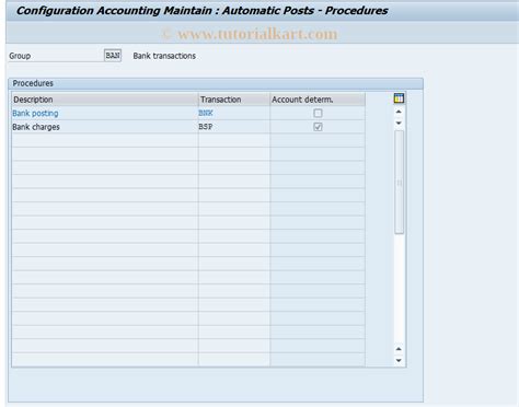 OBXK SAP Tcode C FI Table T030