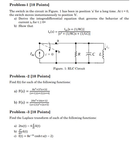 solved problem 1 [10 points] the switch in the circuit in