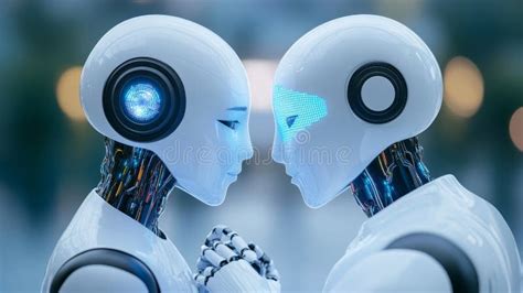 Ai Revolutionizing The Workplace Futuristic Robots Symbolize