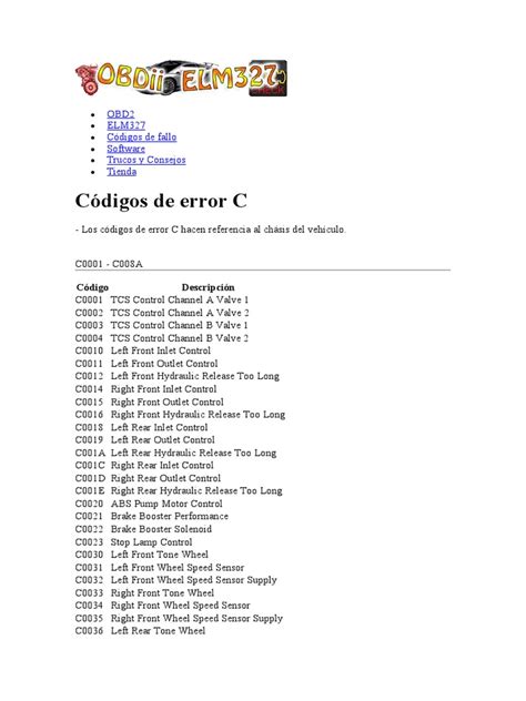 Codigo Fallas C Pdf Brake Anti Lock Braking System