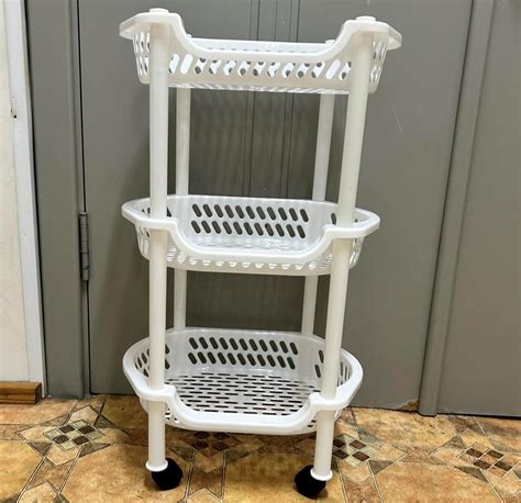 Етажерка пластикова на коліщатках овальна БІЛА ціна 249 48 ₴ купити на Prom Ua Україна