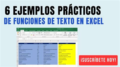 6 Ejemplos Prácticos de Funciones de Texto en Excel YouTube