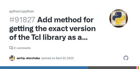 Add Method For Getting The Exact Version Of The Tcl Library As A Named Tuple Issue