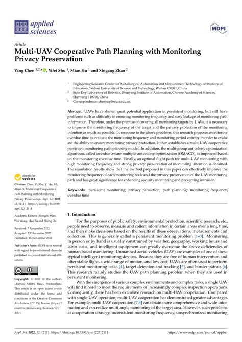 Pdf Multi Uav Cooperative Path Planning With Monitoring Privacy