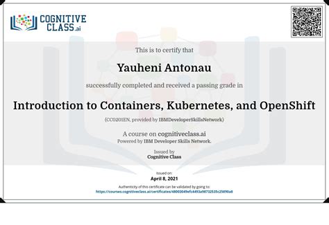 Ibmdeveloperskillsnetwork Cc0201en Certificate Cognitive Class