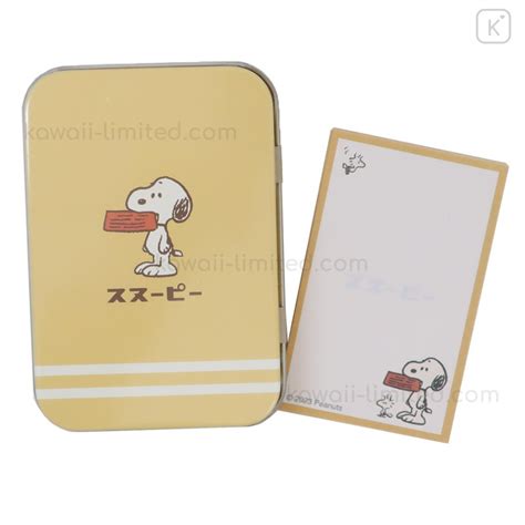 Japan Peanuts Mini Notepad And Case Snoopy And Woodstock Yellow