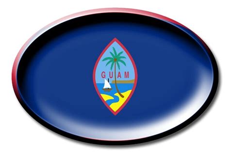 Premium Photo Guam Round Country Flag On White Background
