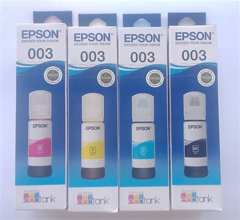 Tinta Printer Epson Paket Warna Hitam Merah Kuning Biru