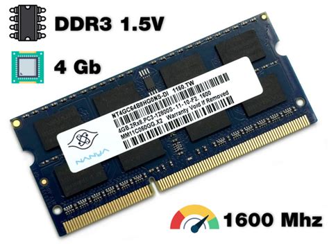 Модуль оперативной памяти Nanya Ddr3 4gb 1600 Mhz Nt4gc64b8hg0ns Di Pc3 12800s4 ГБ