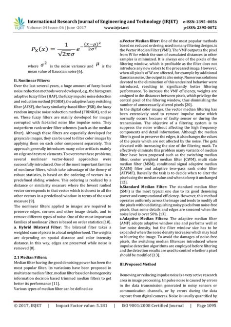 Noise Reduction Technique Using Bilateral Based Filter Pdf