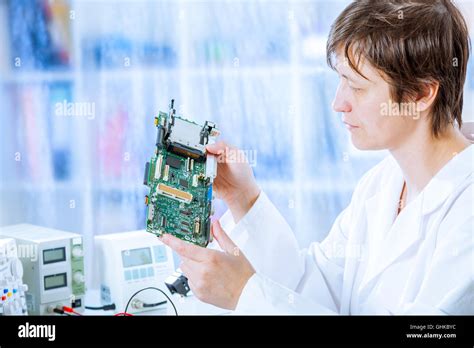 Woman Repair Electronics Device Stock Photo Alamy