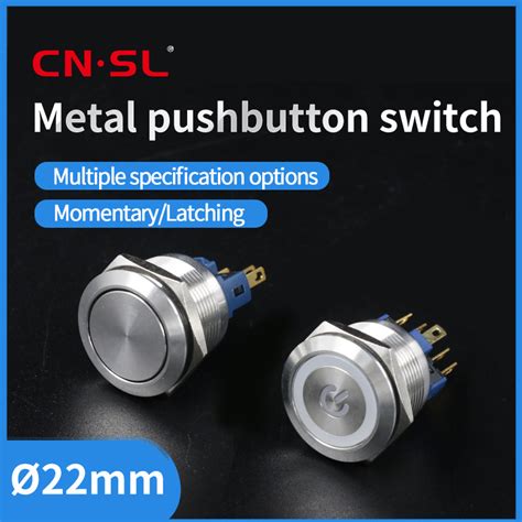 Reasonable Price 22mm Short Touch Types Tact Switch Reset Metal Push Button Push Button And