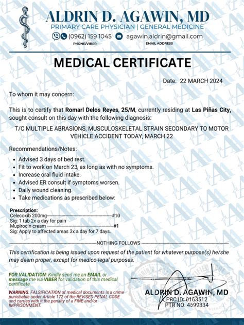 Medical Cert Pdf