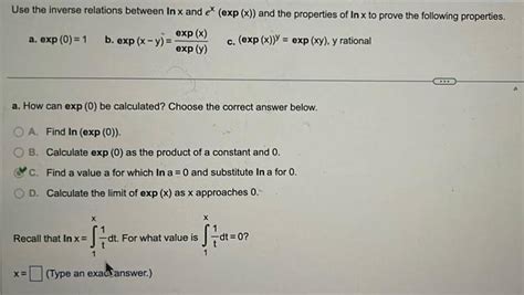 [answered] Use The Inverse Relations Between In X And E Exp X And The
