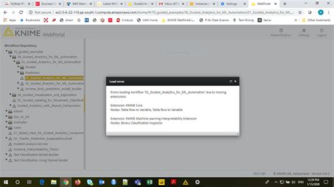 Load Error On Loading Guided Automation Workflow In Knime Web Portal