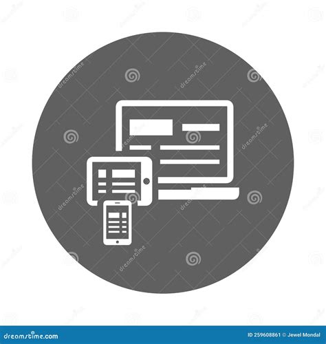 Responsive Ui Design Icon Gray Vector Sketch Stock Illustration Illustration Of Mobile