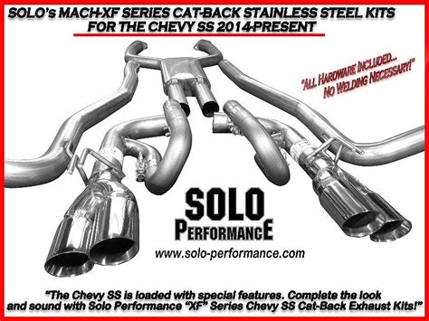 Solo Exhaust Chevy Ss 6 2 V8 Sedan 14 18 Performance Catback Mach Xf