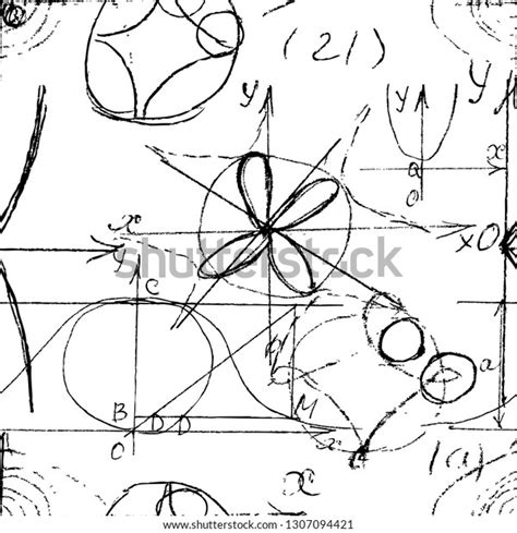 Mathematical Seamless Texture Handwritten Math Algebra Stock Vector Royalty Free 1307094421