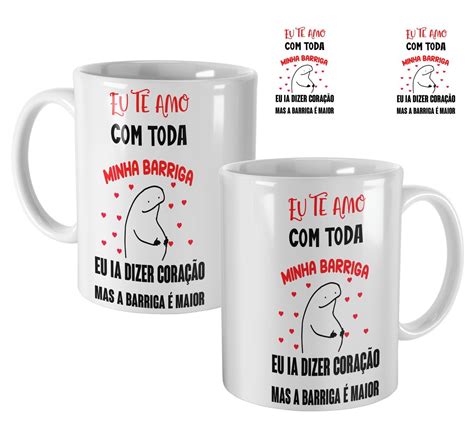 Caneca Flork Te Amo Com Toda Minha Barriga Namorados Esposa