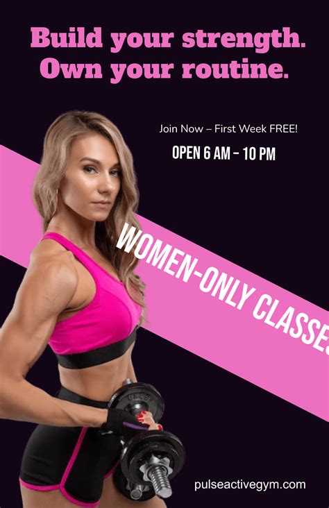 Free Girl Poster In Gym Template To Edit Online