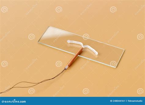 Intrauterine Contraceptive Device On Medical Glass Gynecologist Table Stock Image Image Of