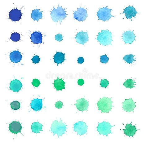 Set Of Watercolor Blobs Isolated On White Background Vector Illustration Stock Vector