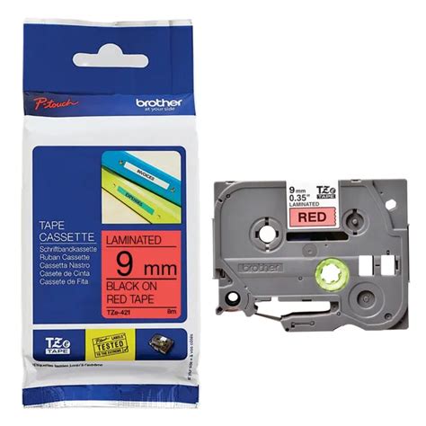 Brother Tze Laminated Tape Black On Red Mm