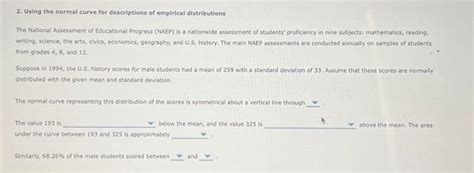 Solved Using The Normal Curve For Descriptions Of Chegg