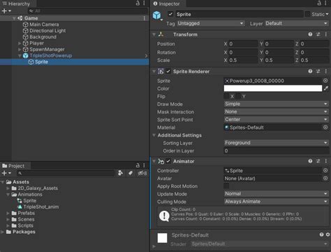 22 Animate The Tripleshot Powerup By Yshu Unity2d Game Galaxy Shooter Dev Log Medium