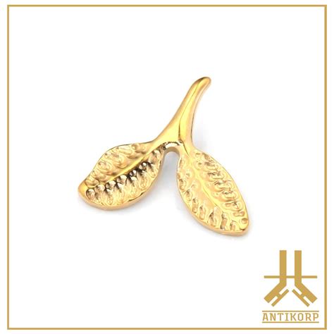 Titanium F136 Pvd Gold Internal Double Leaf Tip