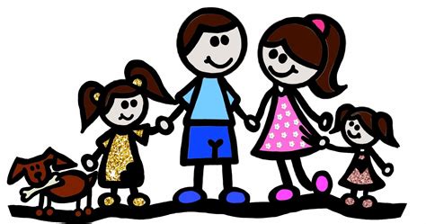 Papa Y Dos Hijas Dibujo