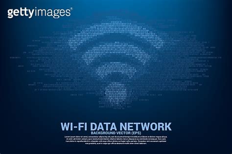 Vector Wi Fi Mobile Data Icon With One And Zero Binary Code Matrix 이미지