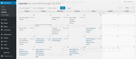 How To Create An Editorial Calendar For Your Wordpress Site Avoiderrors