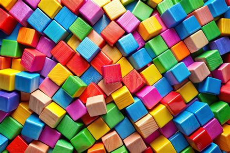 Dynamic Colorful Block Design A Vibrant Exploration Of Geometric Shapes Stock Illustration