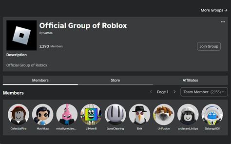 Group Page Not Displaying Member And Experience Information Roblox Application And Website