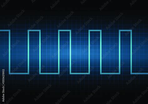 Pulsating Signal On The Oscilloscope Monitor The Voltage Waveform A Sound Wave Of Light On A