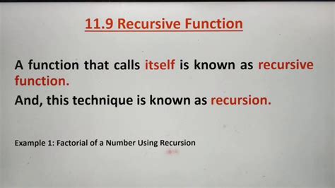 Recursive Function With Example In C Part 5 In Tamil Chapter 11 Unit 3 Ajaya Mabel Rani