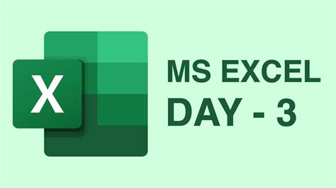 Excel Day 3 Youtube