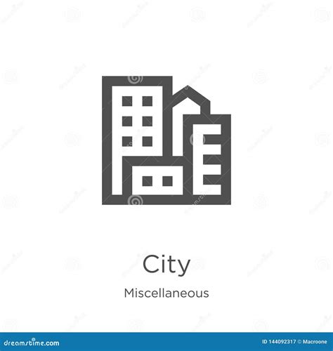 City Icon Vector From Miscellaneous Collection Thin Line City Outline Icon Vector Illustration
