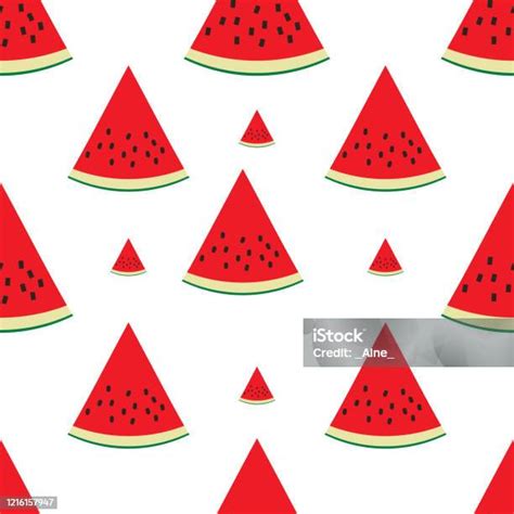 수박 슬라이스 원활한 패턴 과일 배경입니다 벡터 그림입니다 0명에 대한 스톡 벡터 아트 및 기타 이미지 0명 25 센트 8월 Istock