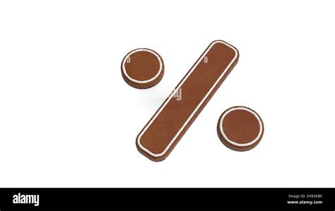 3d Rendering Of Gingerbread Cookie In Shape Of Symbol Of Bold